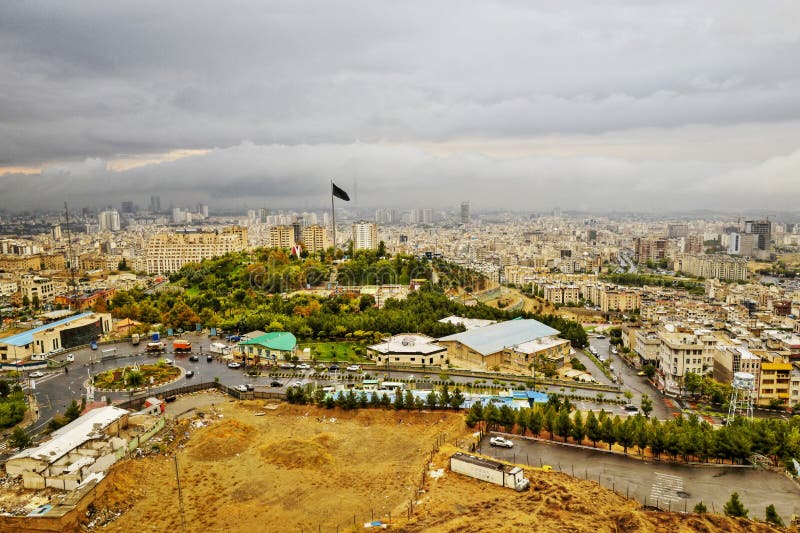 Panoramic view of Tehran stock image. Image of architecture - 122955671
