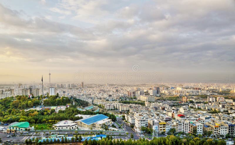 Panoramic view of Tehran stock photo. Image of panoramic - 122955730