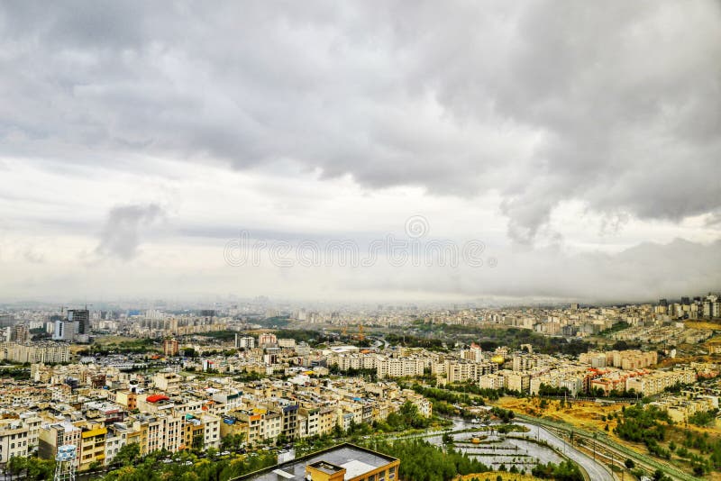 Panoramic view of Tehran stock image. Image of iranian - 122955677