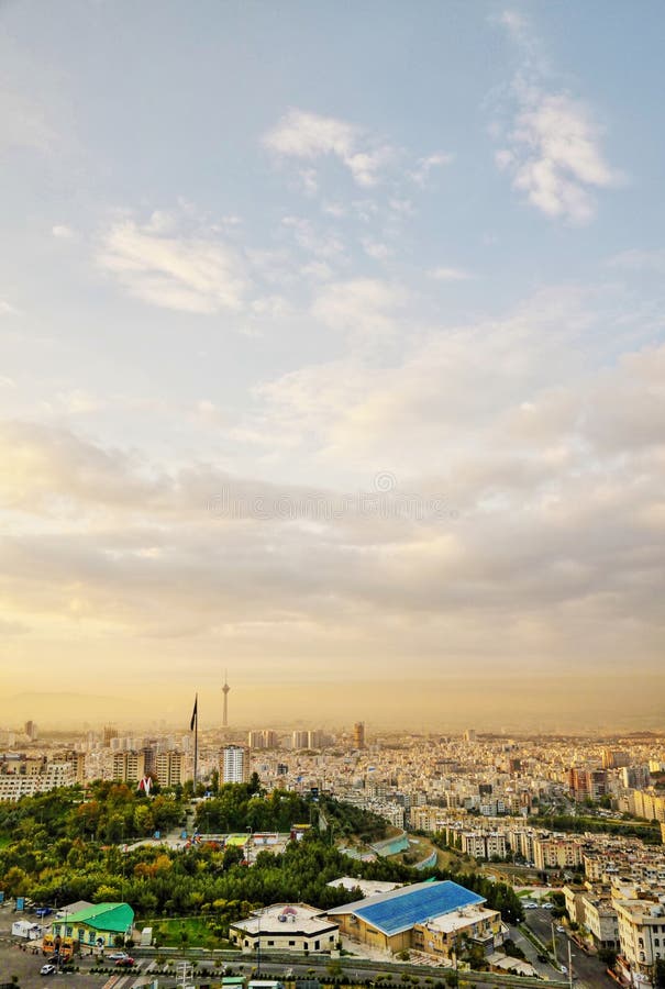 Panoramic view of Tehran stock photo. Image of panorama - 122955736