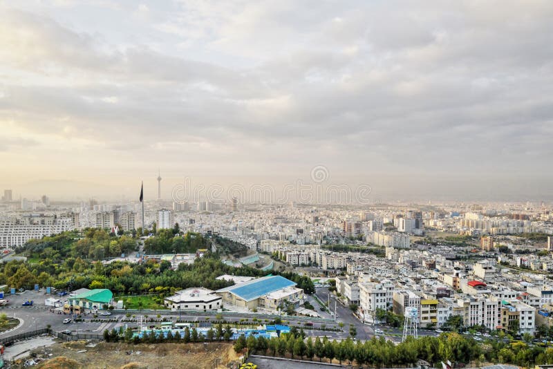 Panoramic view of Tehran stock photo. Image of iranian - 122955756