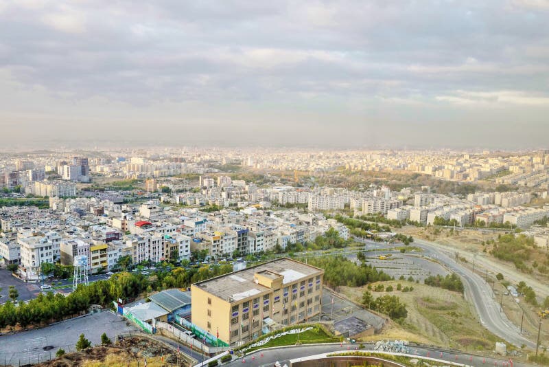 Panoramic view of Tehran stock image. Image of buildings - 122955757