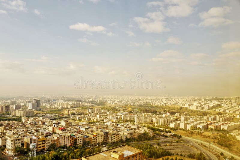 Panoramic view of Tehran stock image. Image of iran - 122955793