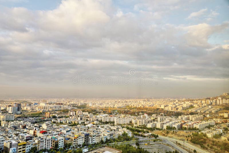 Panoramic view of Tehran stock photo. Image of panorama - 122955736