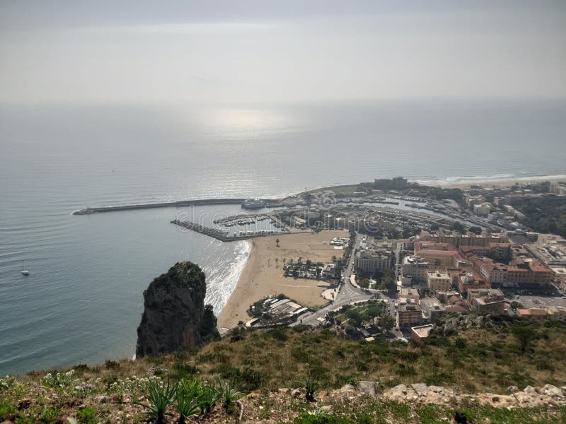 Panoramic View of Terracina Italy from the Temple of Jupiter Anxur ...