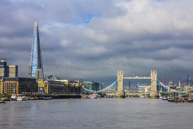 Panoramic View of the Thames River. London, England Stock Image - Image ...