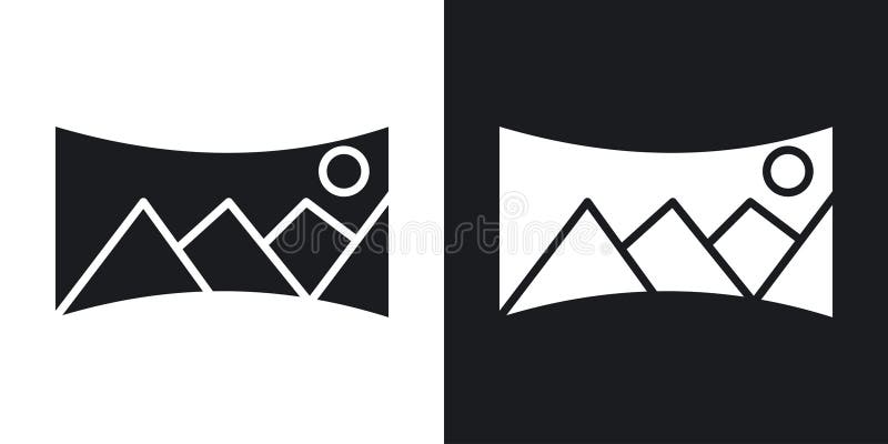 Panoramic View Thin Line Vector Icon Set Stock Illustration ...