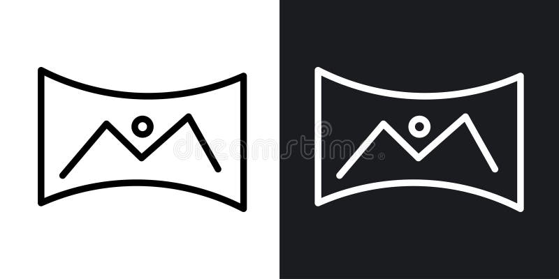 Panoramic View Thin Line Vector Icon Set Stock Illustration ...