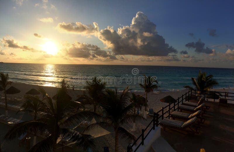 Panoramic View To the Ocean at Sunrise Time Stock Photo - Image of ...