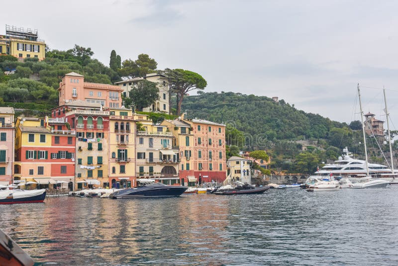 Panoramic View To Portofino and Blue Sky, Editorial Photography - Image ...