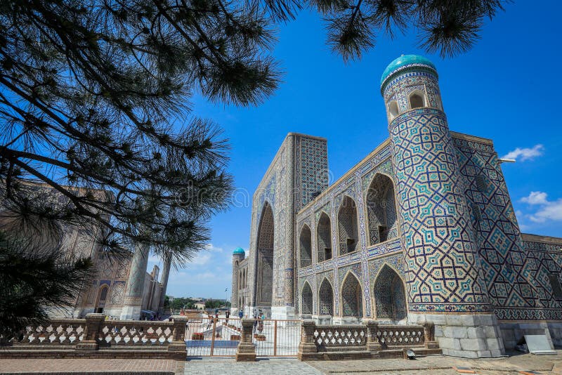 Panoramic View To the Registan Square Under the Sunlight in Samarkand ...
