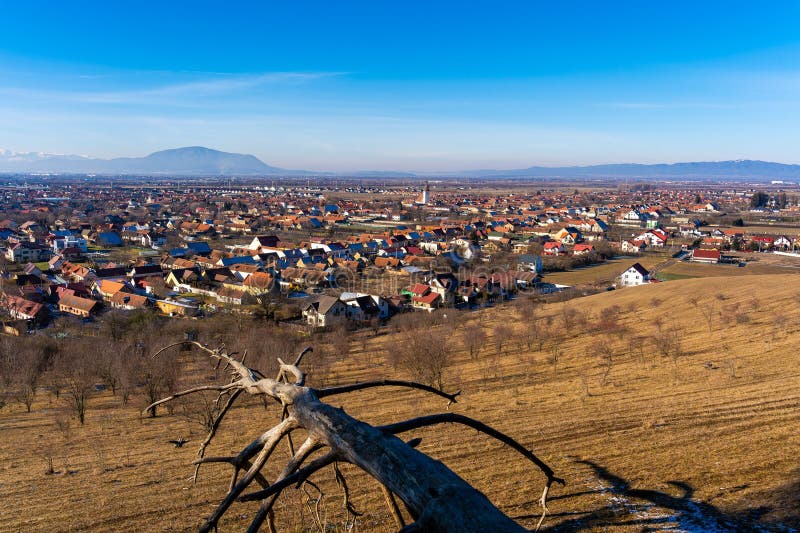 Panoramic View of a Town with Colorful Rooftops. Stock Photo - Image of ...