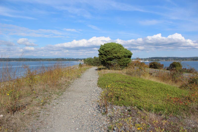 A Trail Along the Semiahmoo Spit in Late Summer Stock Photo - Image of ...