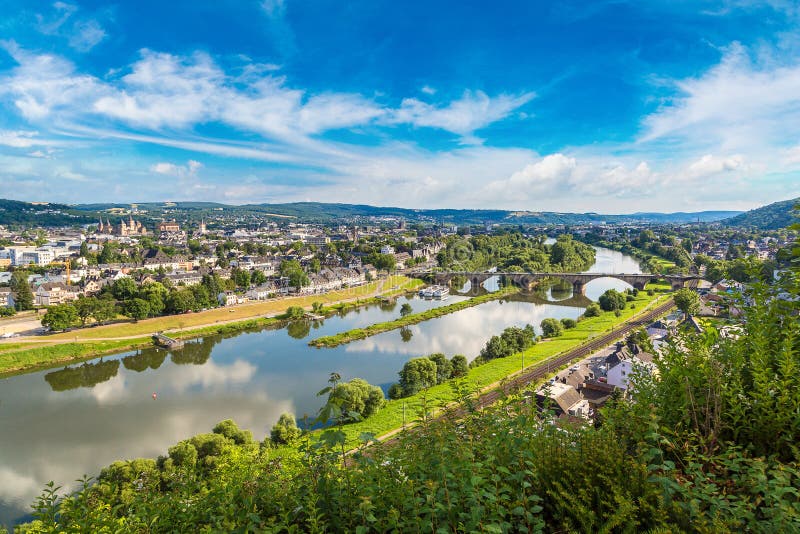 Panoramic view of Trier stock image. Image of landscape - 186594535
