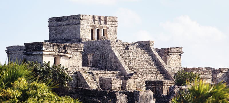 Panoramic View of Tulum Ruins Stock Photo - Image of history, peninsula ...