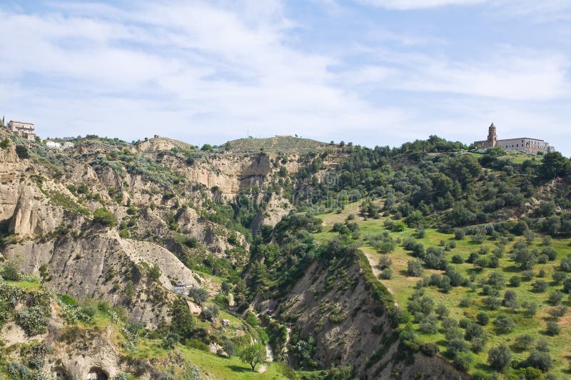 Panoramic View of Tursi. Basilicata. Italy. Stock Photo - Image of ...