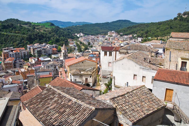Panoramic View of Tursi. Basilicata. Italy. Stock Image - Image of ...