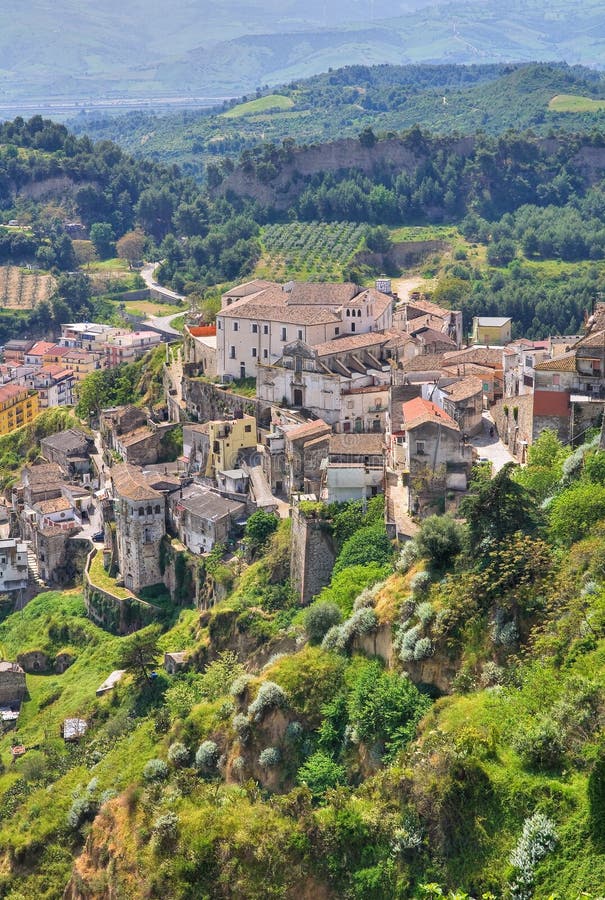 Panoramic View of Tursi. Basilicata. Italy. Stock Photo - Image of ...