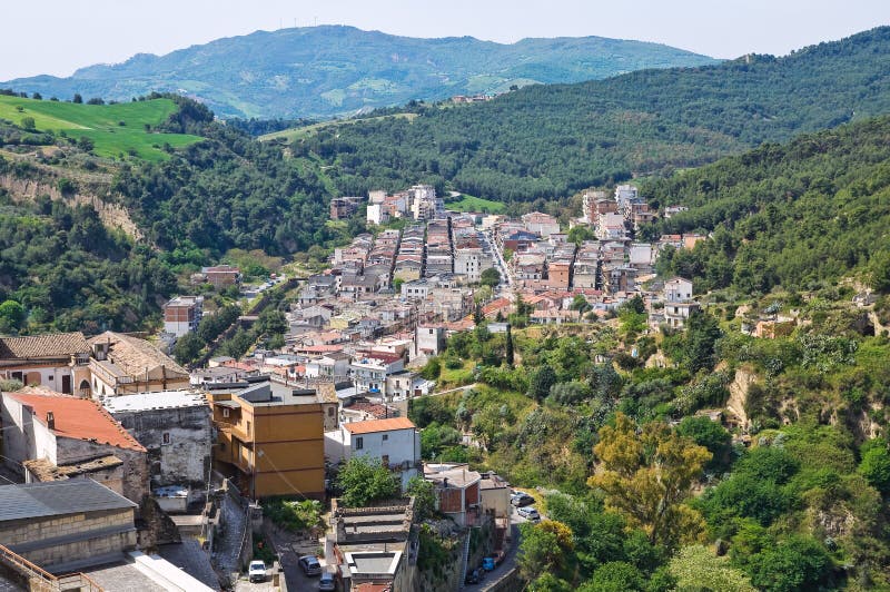 Panoramic View of Tursi. Basilicata. Italy. Stock Photo - Image of ...
