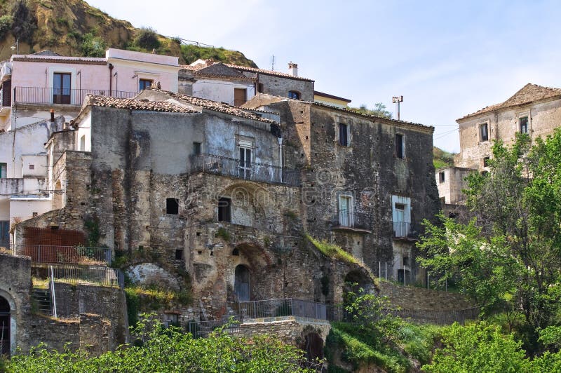 Panoramic View of Tursi. Basilicata. Italy. Stock Image - Image of ...