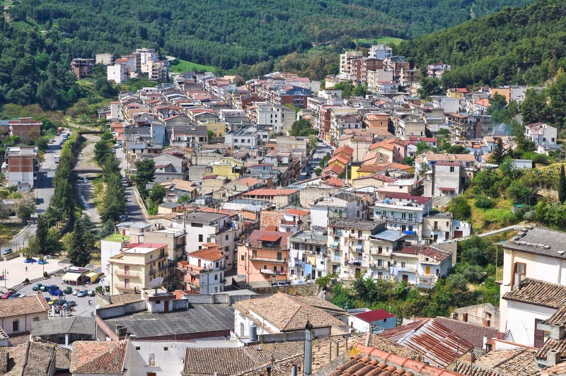 Panoramic View of Tursi. Basilicata. Italy. Stock Photo - Image of ...