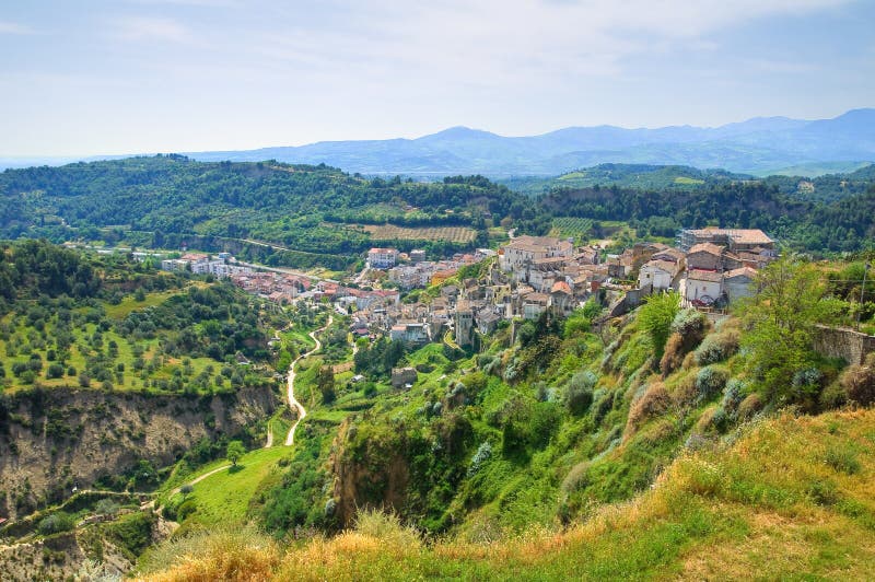 Panoramic View of Tursi. Basilicata. Italy. Stock Image - Image of ...
