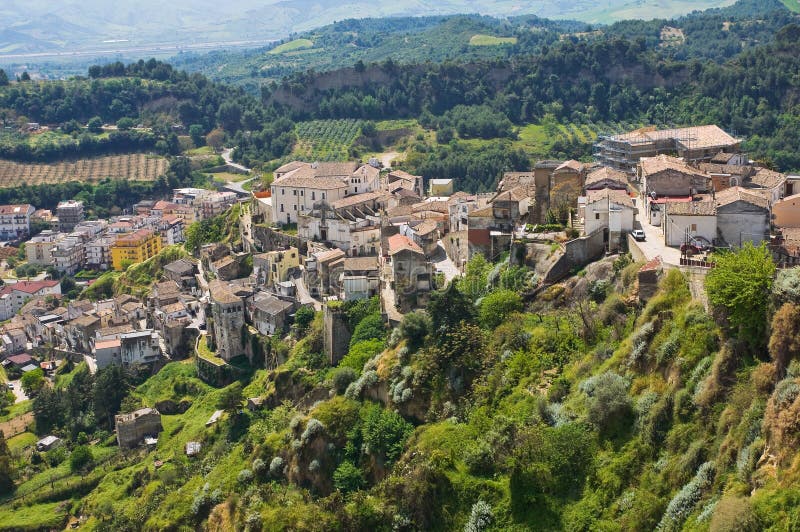 Panoramic View of Tursi. Basilicata. Italy. Stock Photo - Image of city ...