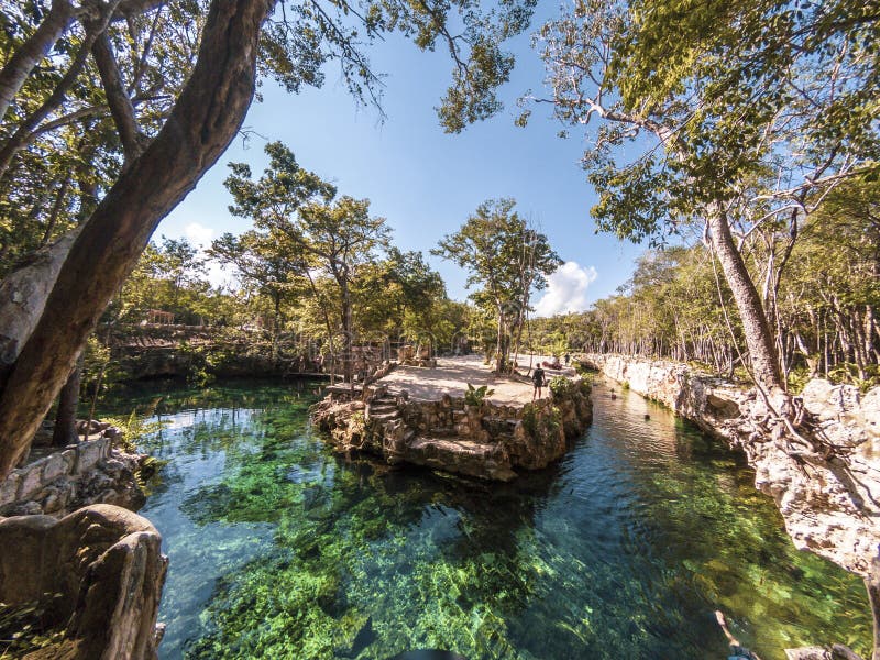 Panoramic View of Turtle House Cenotes Tulum in Yucatan, Mexico ...