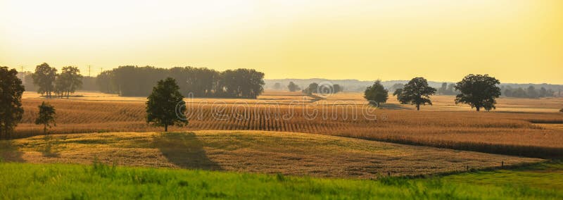 Farm Landscape in Rural Michigan Under Twilight Stock Image - Image of ...