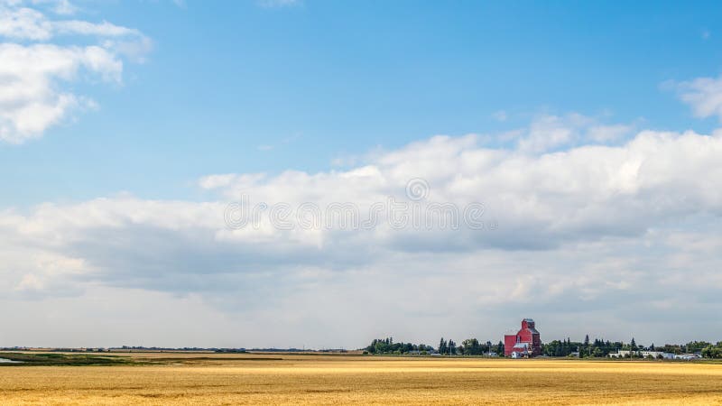 Panoramic View of a Typical Prairie Landscape in Saskatchewan with an ...