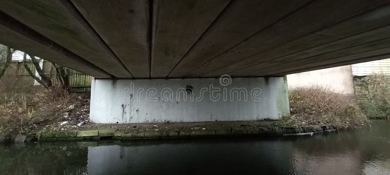 Panoramic View Under the Bridge Stock Photo - Image of bridge ...