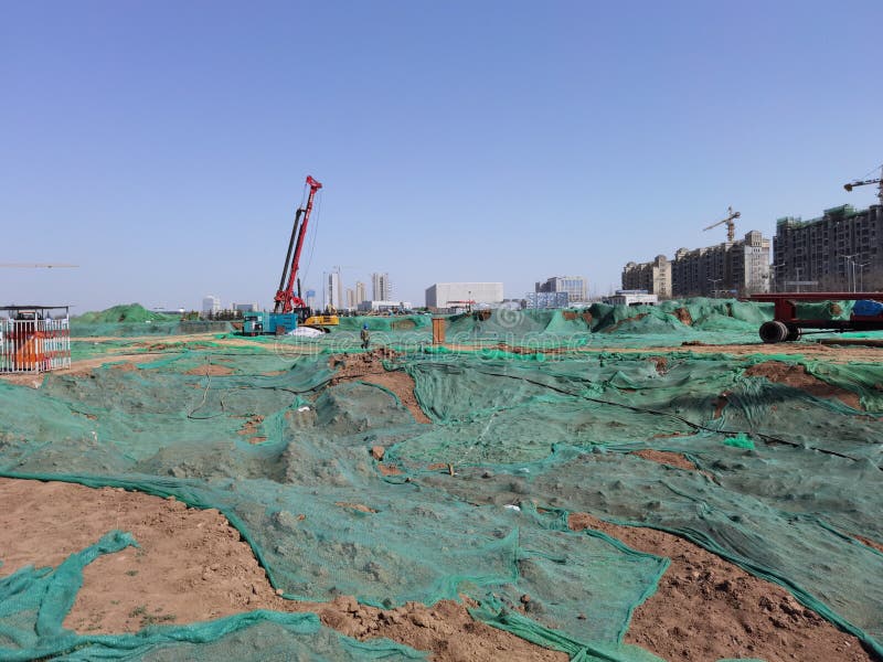 Panoramic View of Urban Construction Complex in Xi`an, China Editorial ...