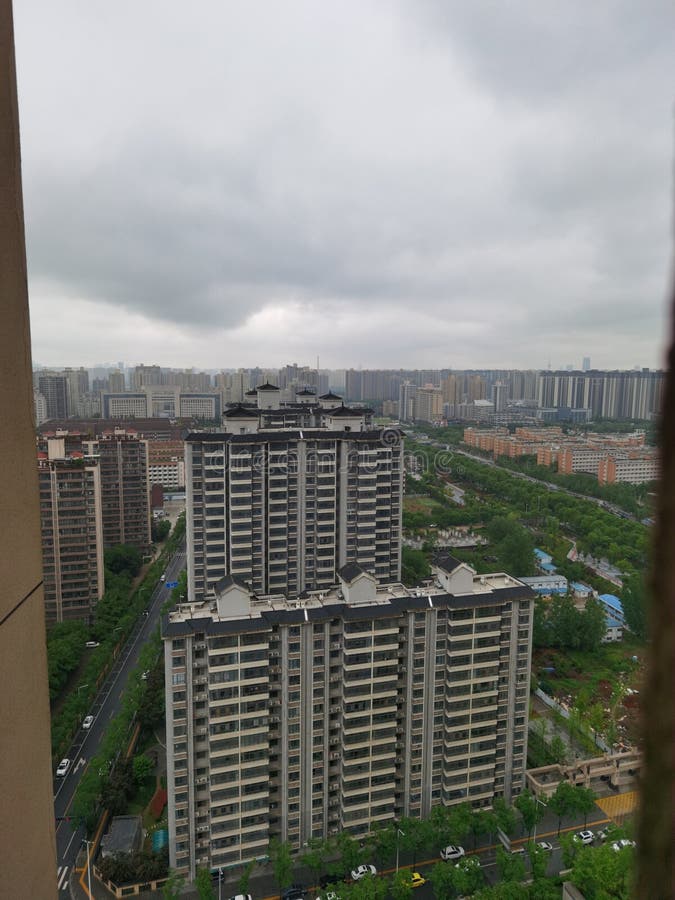 Panoramic View of Urban Buildings in Xi`an High Tech Development Zone Stock Image - Image of ...