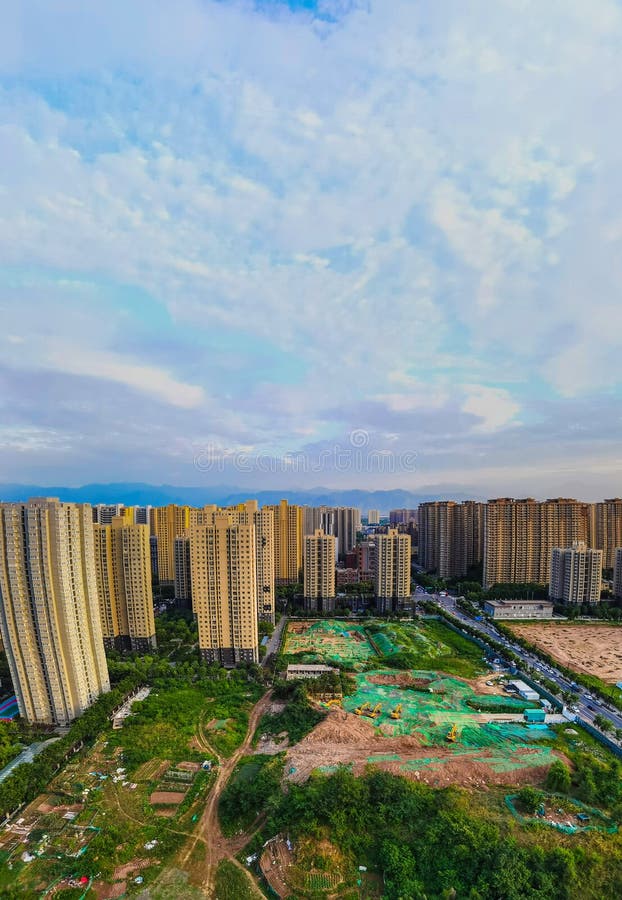 Residential Housing Panoramic View of Xi`an Urban Complex Stock Photo ...