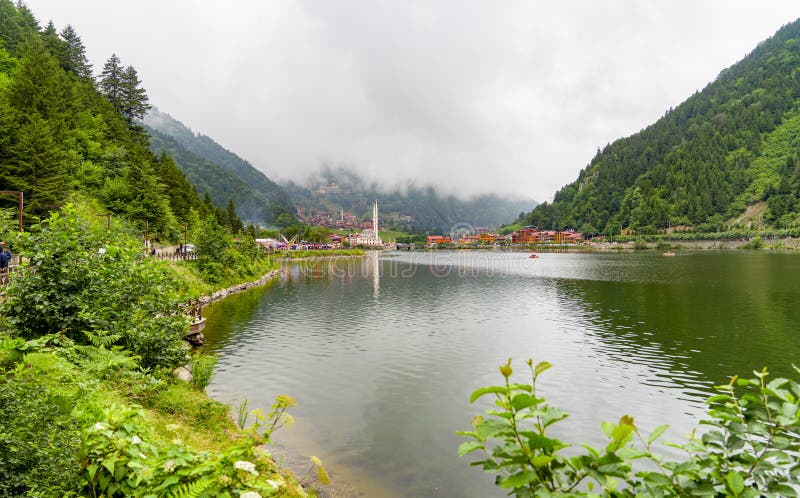 Panoramic View of Uzungol Which is a Tourist Attraction in Trabzon ...