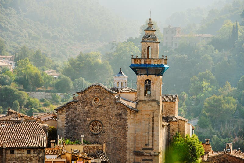 Panoramic View of Valdemossa in Majorka Stock Photo - Image of calmness ...
