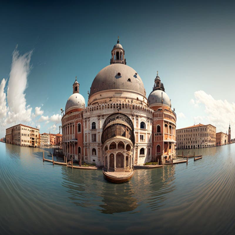 Panoramic View of Venice. AI Stock Illustration - Illustration of ...