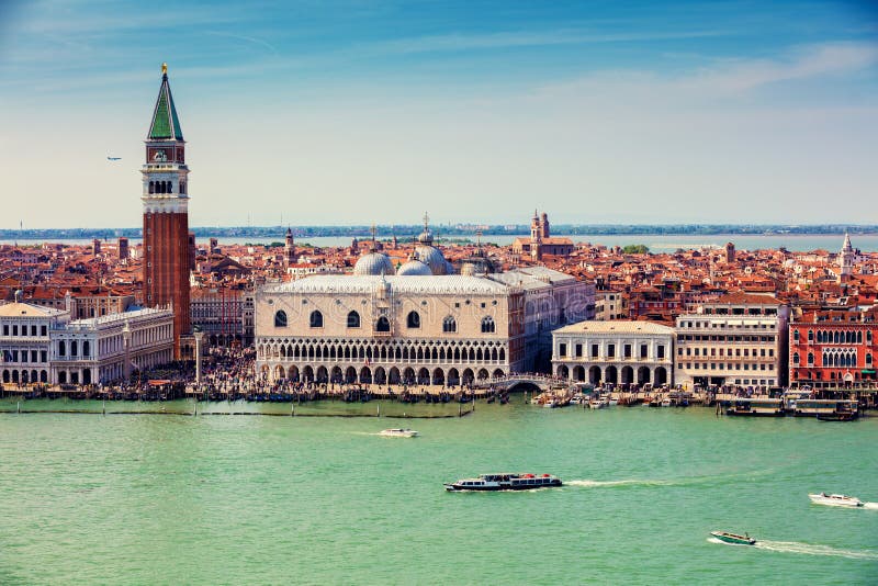 Panoramic view of Venice, stock image. Image of gondolier - 71340183