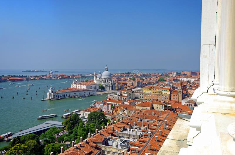 Panoramic View of Venice from San Marco Bell Tower, Italy Stock Image ...
