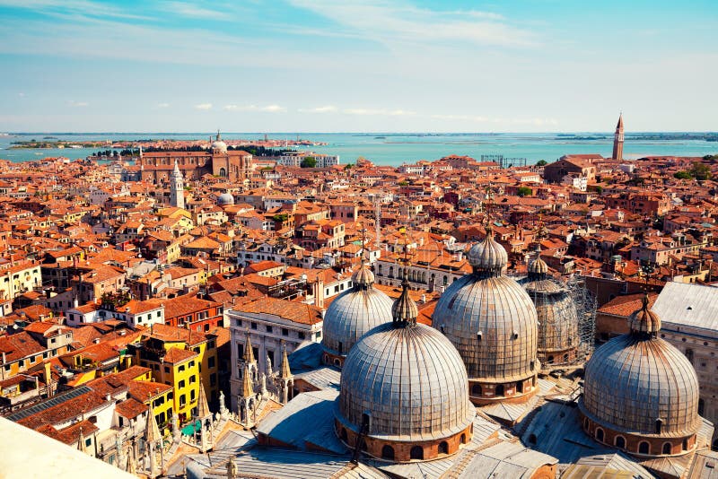 The Panoramic Bird& X27;s Eye View Of Venice, Italy Stock Photo - Image ...