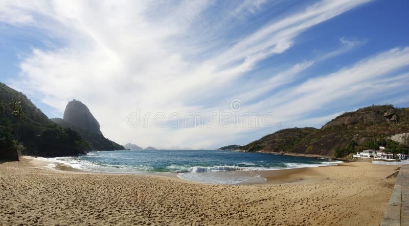 Panoramic View of Vermelha Beach in Rio De Janeiro Brazil Stock Photo ...