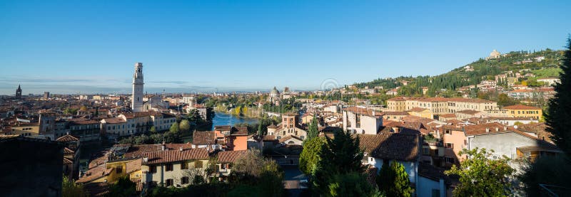 Panoramic View of Verona stock photo. Image of built - 36410322