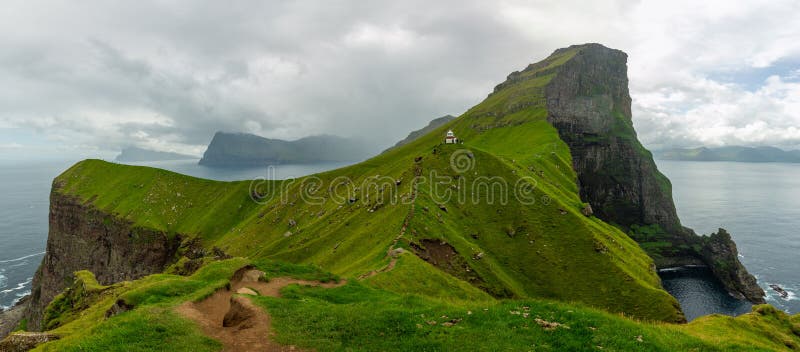 Panoramic View from the Very Edge of Kalsoy Northern Cliff, Faroe ...