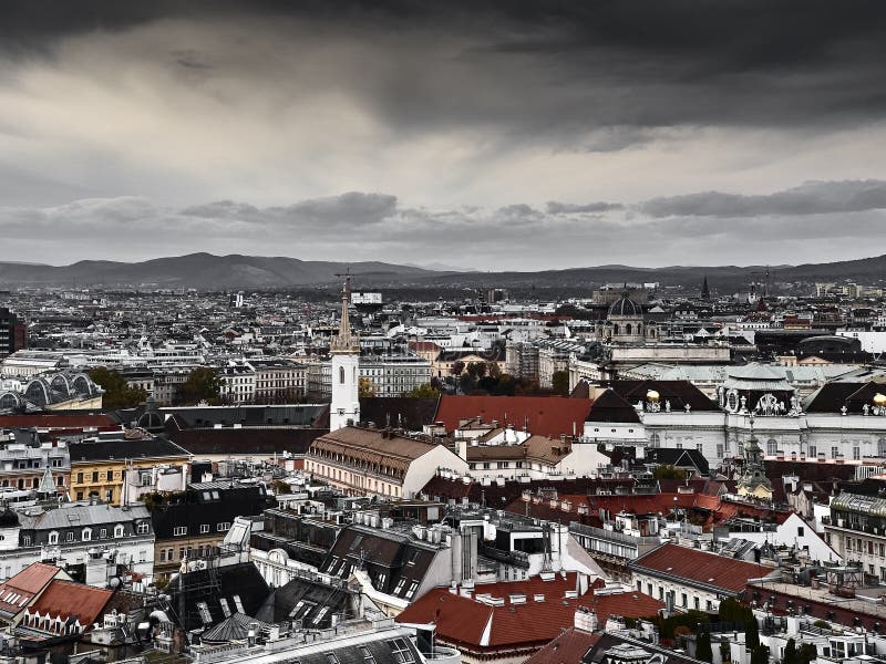 Panoramic view of Vienna stock photo. Image of building - 131103276