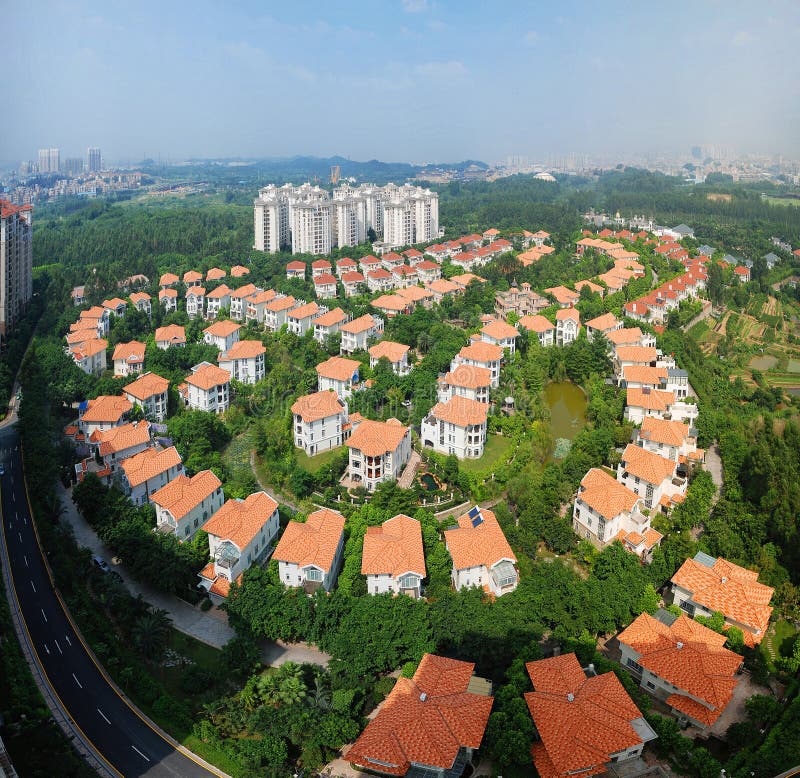 Panoramic view the villa stock image. Image of exterior - 12767241