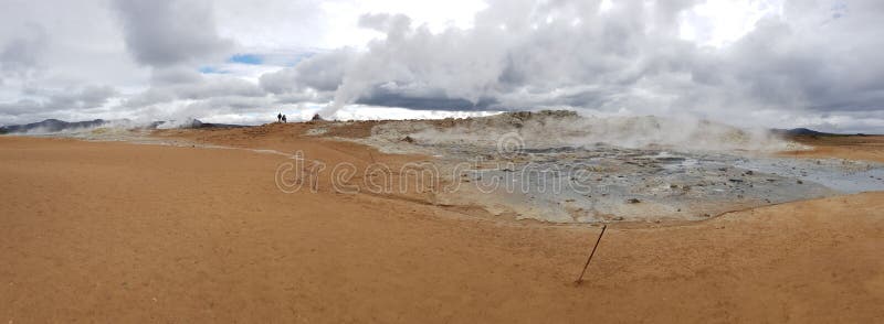 Panoramic View of a Volcanic Geyser, Iceland Stock Image - Image of ...