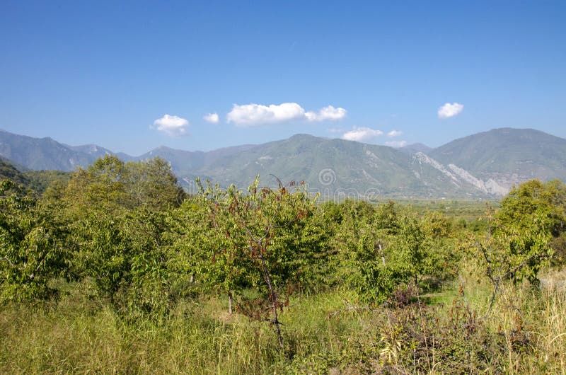 Voras Nidze Mountain Range in Macedonia Greece Border Stock Photo ...