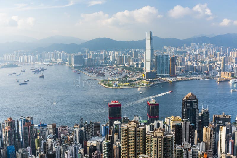 View of Victoria Harbour in Hong Kong. Editorial Photography - Image of ...