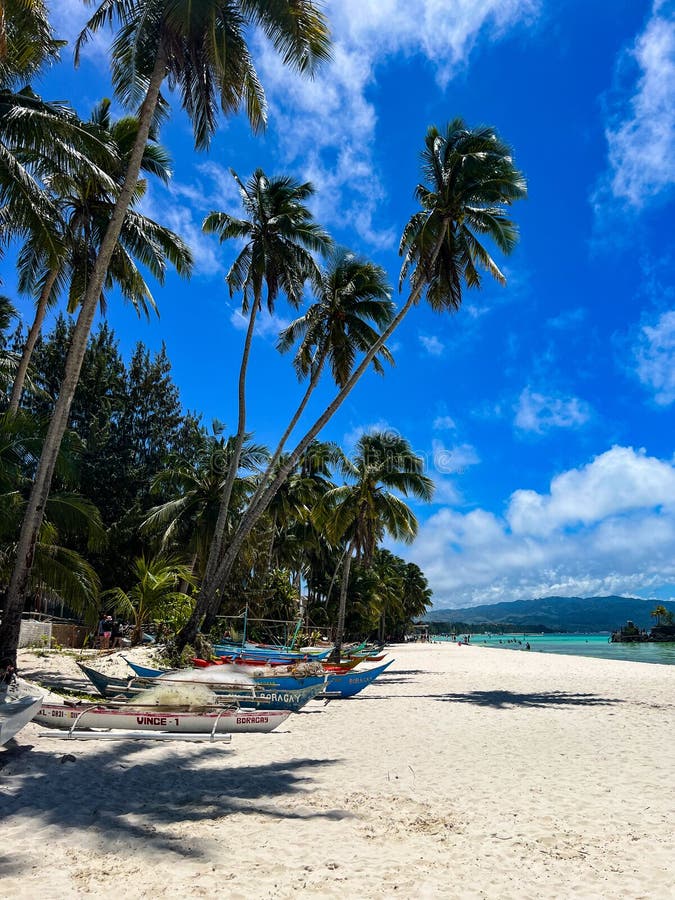 Panoramic View of the White Beach, Boracay Stock Image - Image of ...