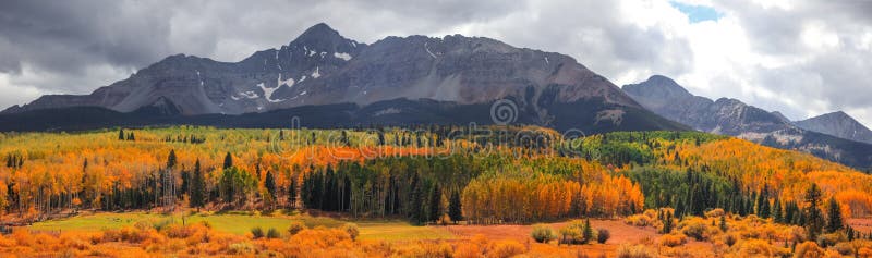 Wilson Peak in Colorado Surrounded by Fall Foliage Stock Photo - Image ...